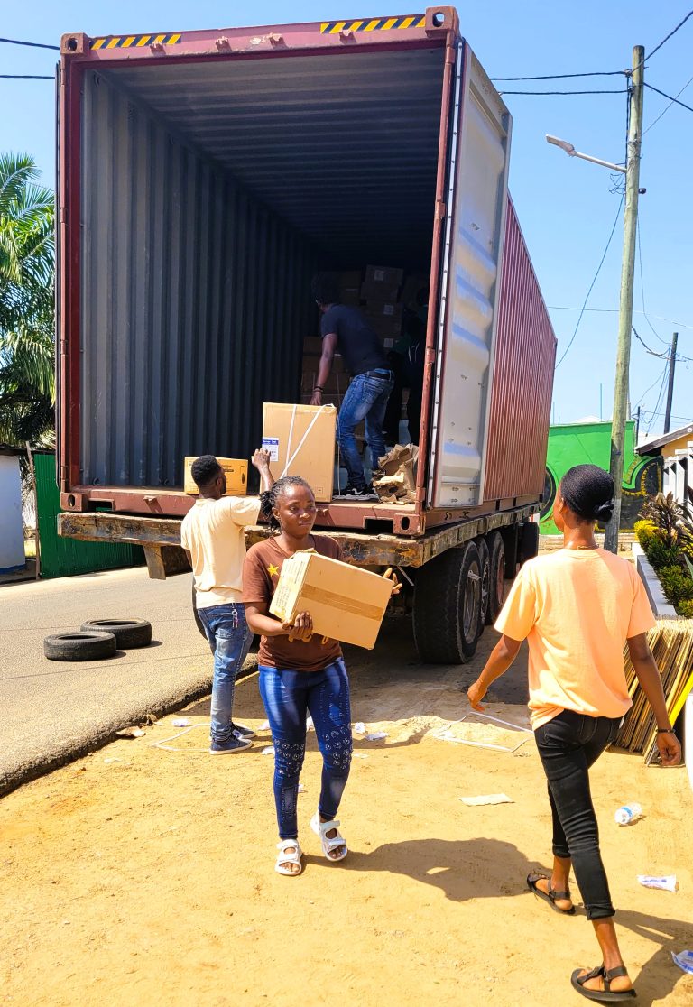 JNB Foundation off-loads 40 Ft. container of assorted goods from Italy ...